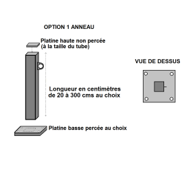 Poteaux acier carré 100x100x3